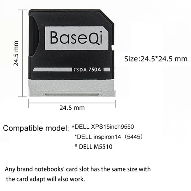 Perfekte passen BaseQi Aluminium Mikro Sd-karte Adapter Für Dell XPS 15 ...