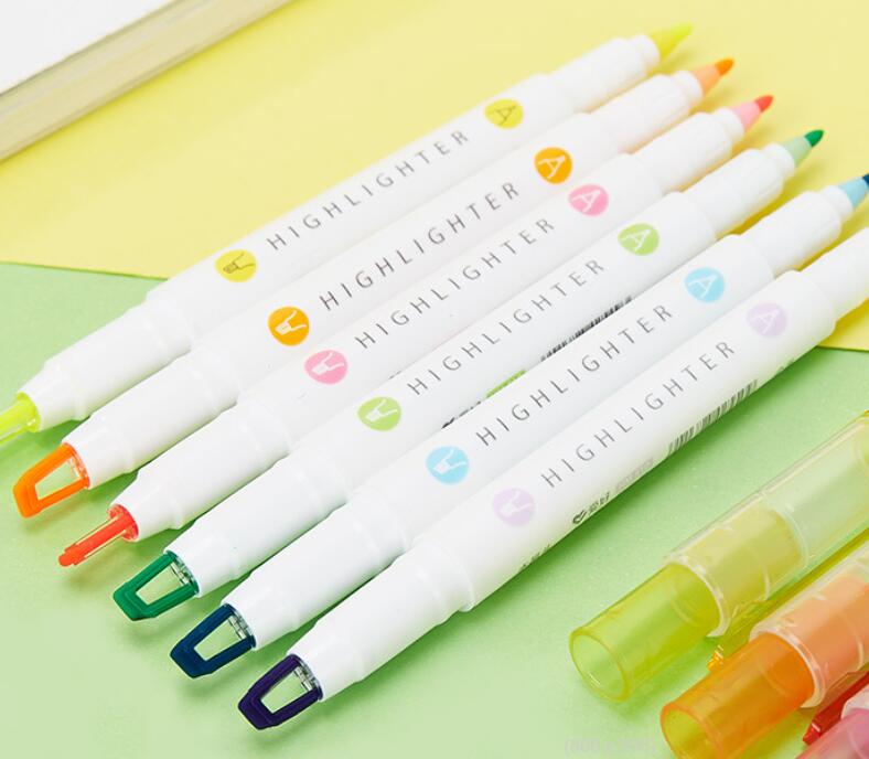 6 Kleuren/Set Snoep Kleuren Fluorescerende Pen Dub... – Grandado