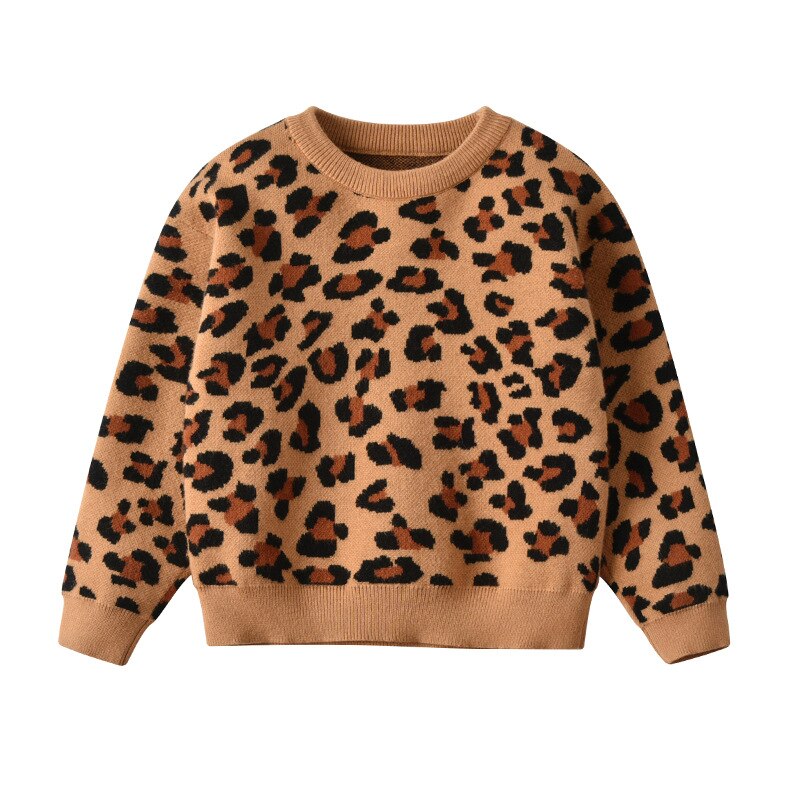 Barn bebiströja barnstickning för barn leopardtröj... – Grandado