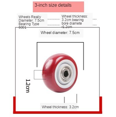 4 Pcs/Lot 3 Inch Polyurethane Universal Wheel Sing... – Grandado