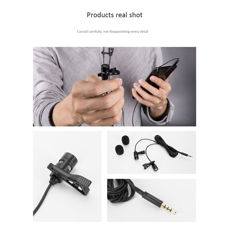 Microphone Dual-Head Lavalier Microphone Condenser... – Grandado