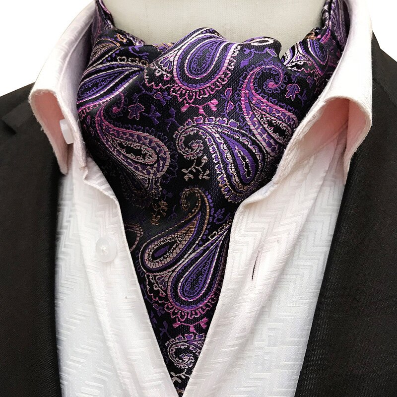 Men's Vintage Paisley Floral Formal Cravat Ascot T... – Grandado