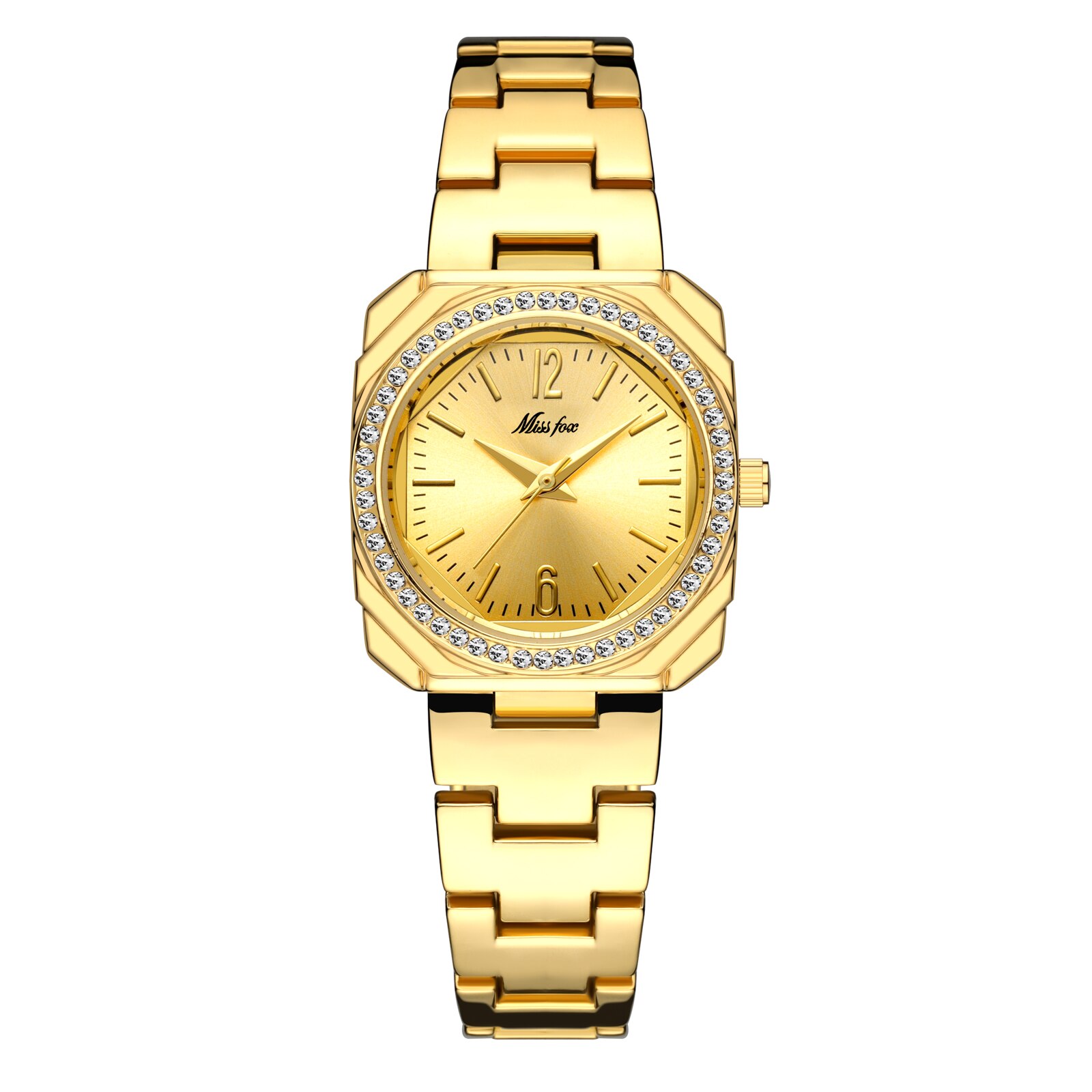 GOLD ladies watch luxury 18K gold female watch lad... – Grandado