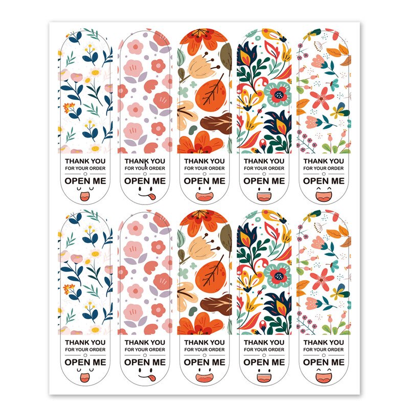 100 Stks/pak Leuke Patroon Rechthoekige Stickers G... – Grandado