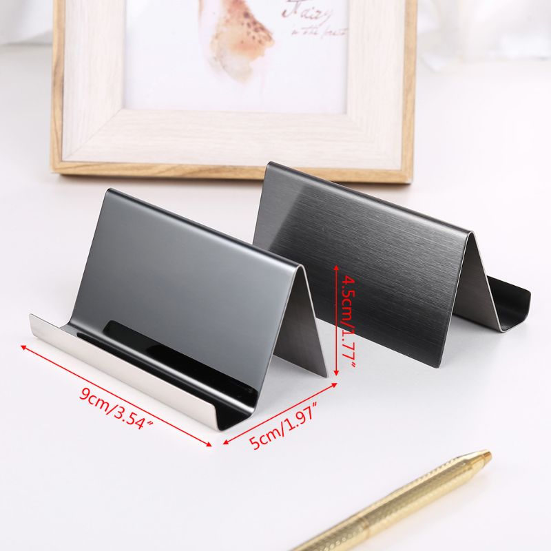 Stainless Steel Business Card Holder Desktop Card ... – Vicedeal