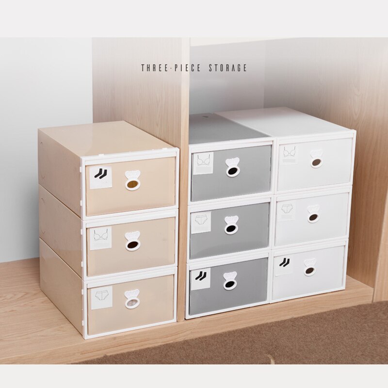 Three-Piece Japanese Plastic Storage Box Drawer Un... – Grandado