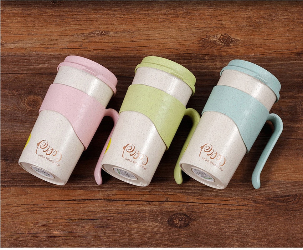 350ml / 450ml Rice Husk Fiber Plastic Tumblers Cof... – Vicedeal