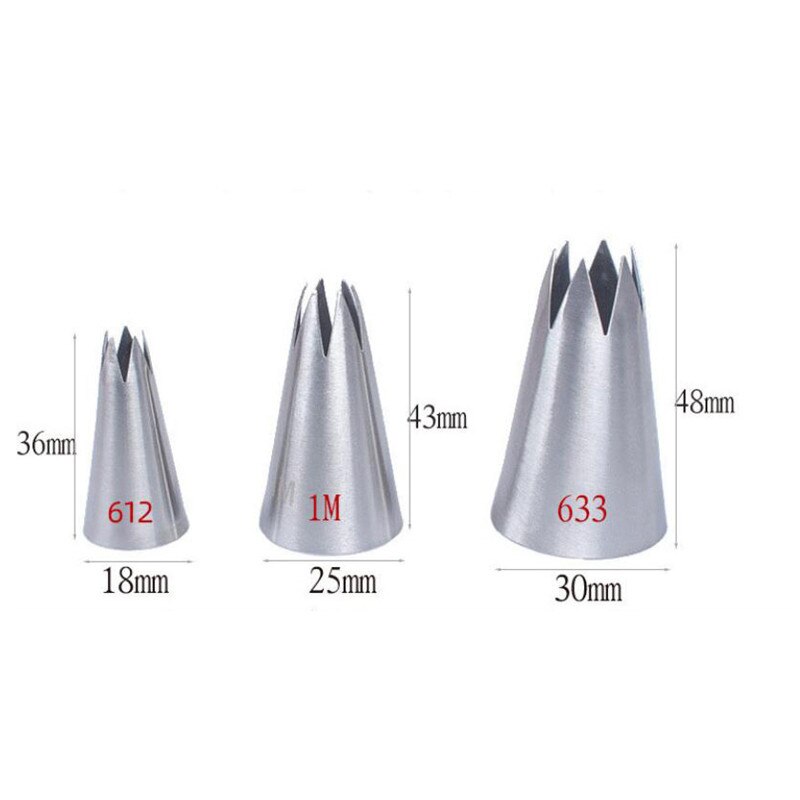 612 #1M 633 Rvs Icing Piping Nozzle Set 3Pc Diy Bl... – Grandado