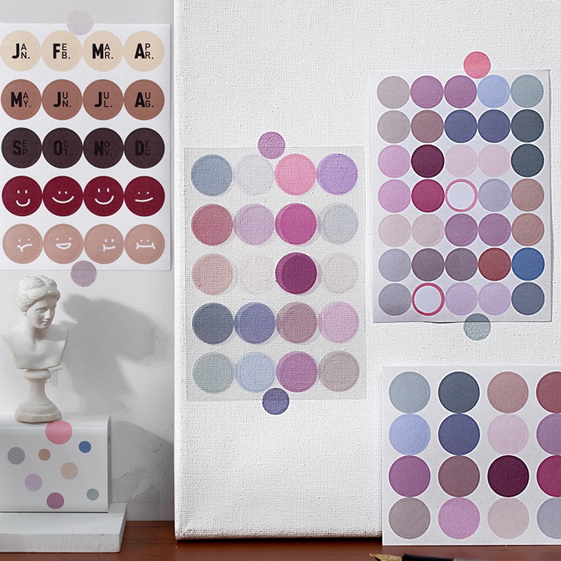 384 Pcs Daily Week Month Round Color Dots Colored ... – Vicedeal