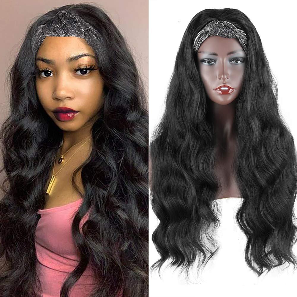Headband Wig Long Wavy Drawstring Ponytail Synthet... – Grandado