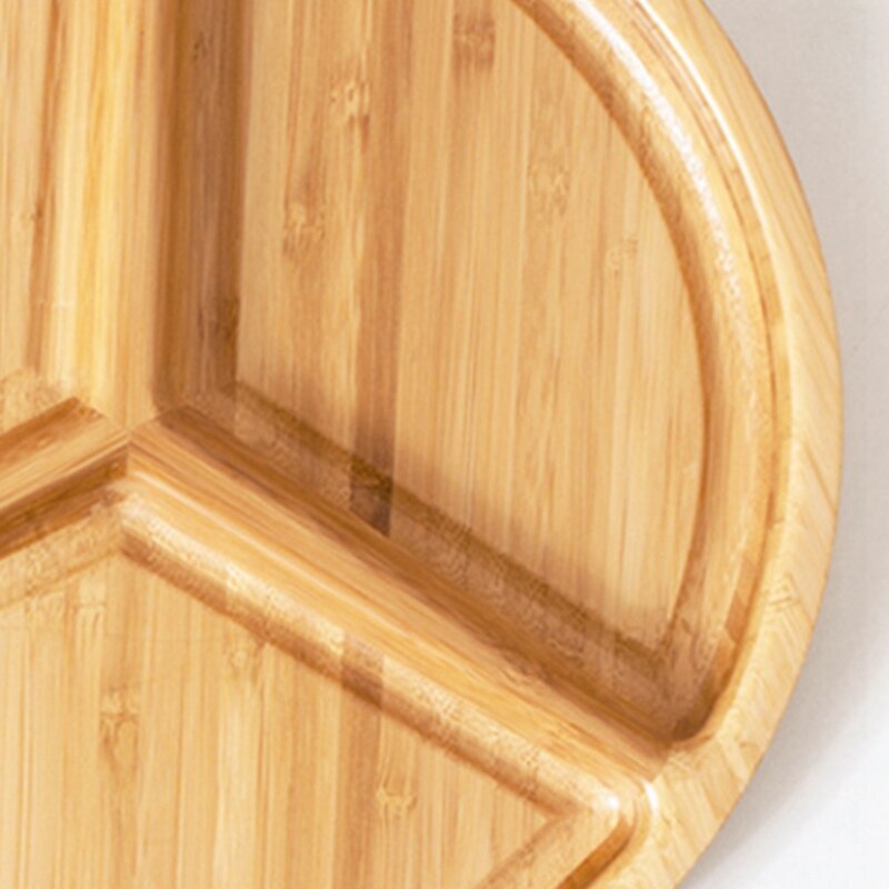 Wooden Round Fruit Tray Multi-Grid Platter Europea... – Grandado