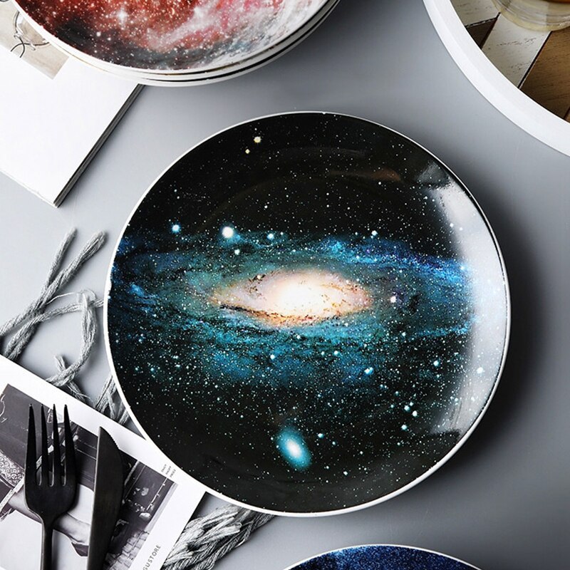 Nordic 8 Inch Colorful Starry Sky Dinner Plateunde... – Vicedeal
