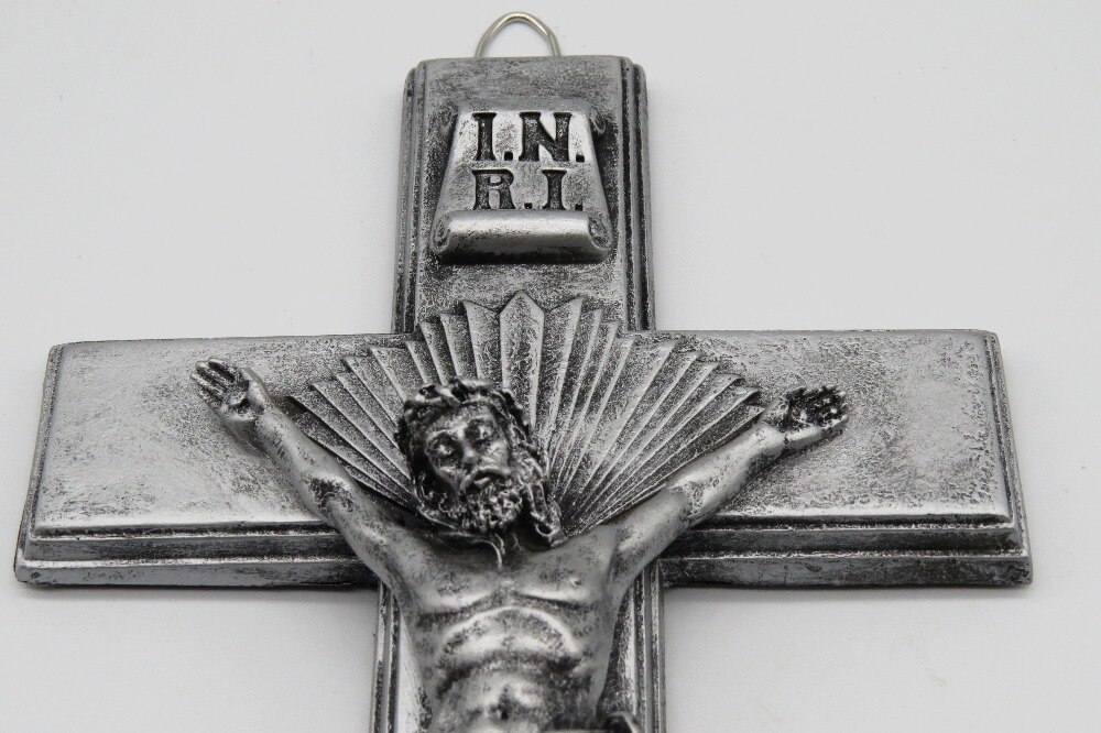 Catholic Resin Jesus Christ on INRI Cross Wall Cru... – Grandado