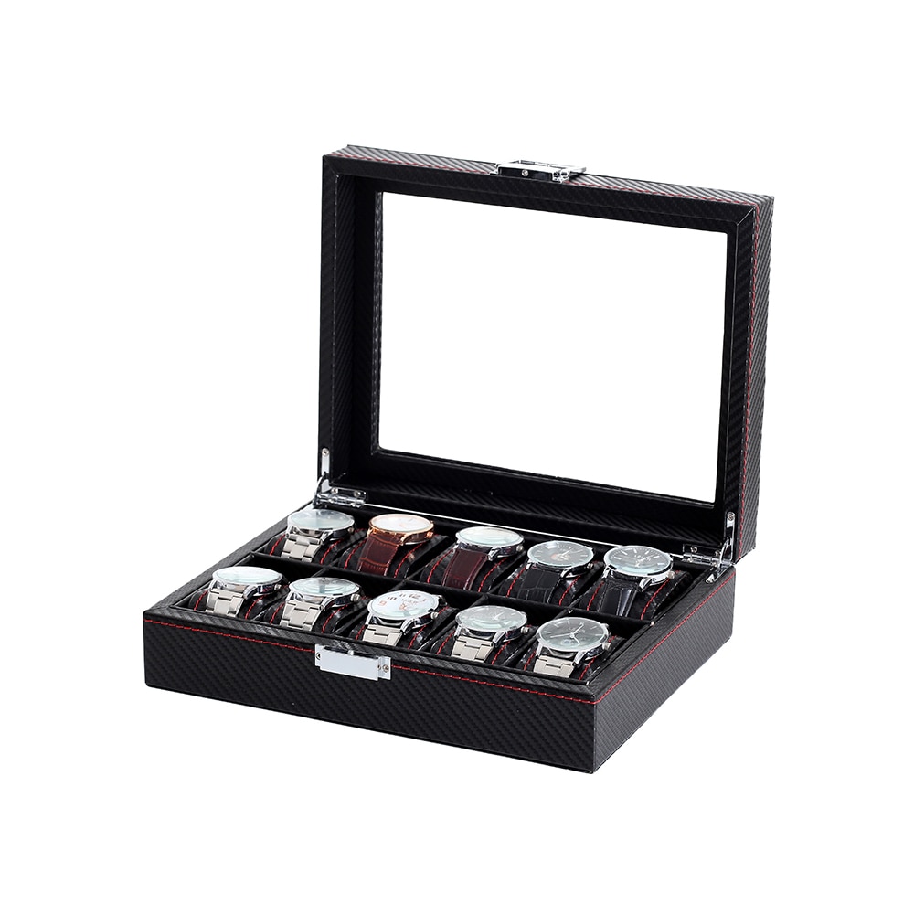 10-Slot Koolstofvezel Luxe Horloge Doos Geavanceer... – Vicedeal