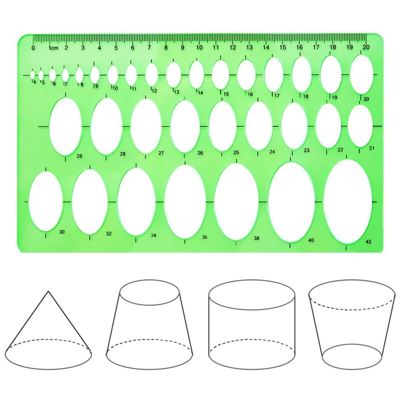4 Pieces Template Plastic Rulers Circle Oval Circl... – Grandado