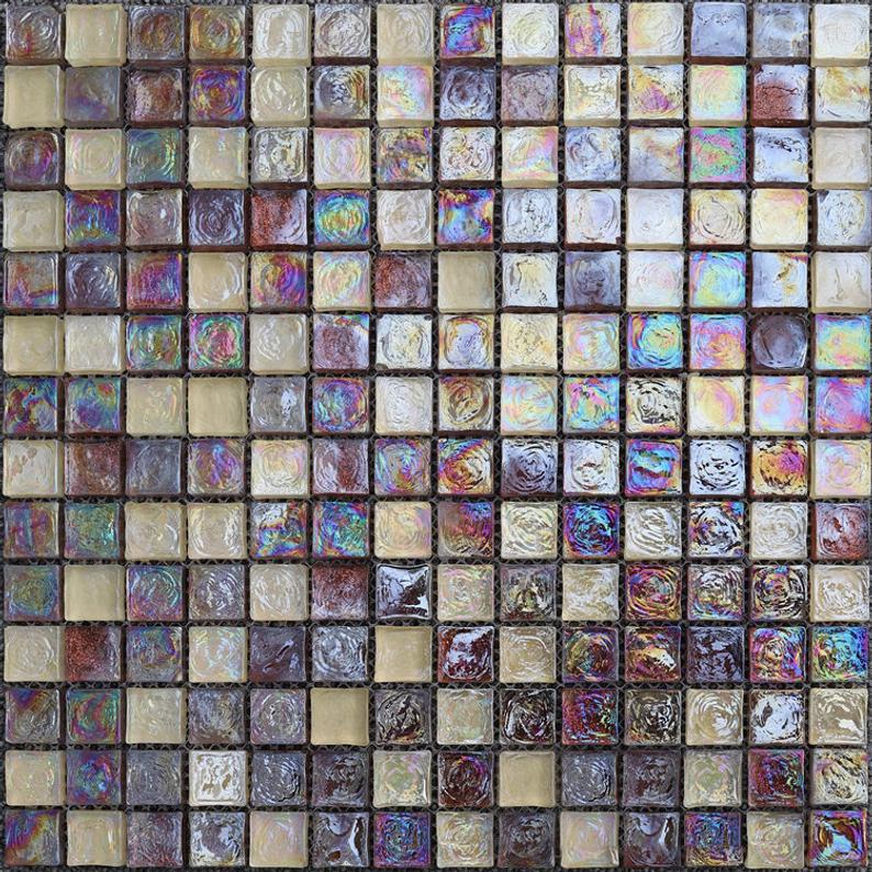 Sugar White Purple Rainbow Glass Mosaic Tile Backs... – Vicedeal