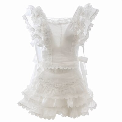 Boho Inspired 2 piece set women white ruffle party... – Grandado