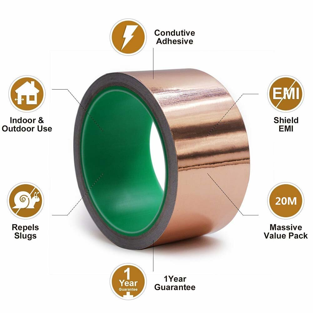 20m Single Side Conductive Copper Foil Tape Strip ... – Vicedeal