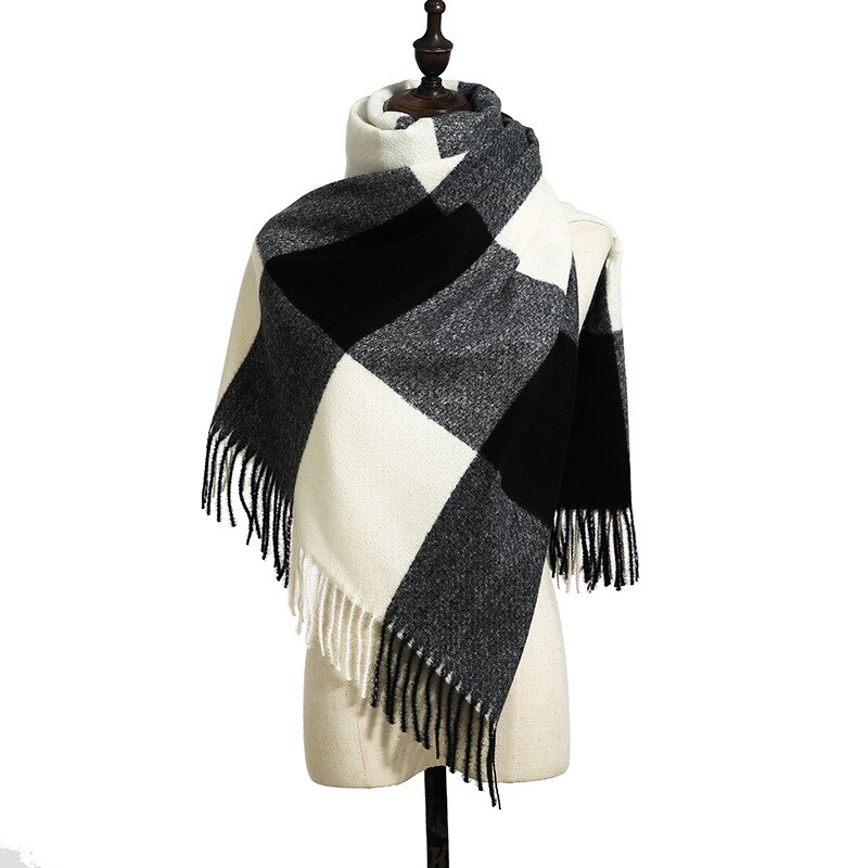 Plaid Scarf Women Men Autumn Winter Cashmere Shawl... – Vicedeal