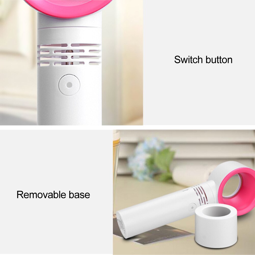 Handheld Bladeless Fan USB Rechargeable 3 Gears Ad... – Grandado
