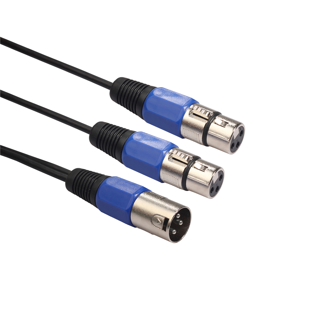 3-Pin XLR Male to Dual XLR Female Y Splitter Audio... – Grandado