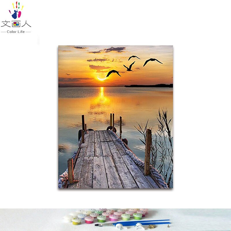 DIY painting picture by digital twilight sunset il... – Grandado