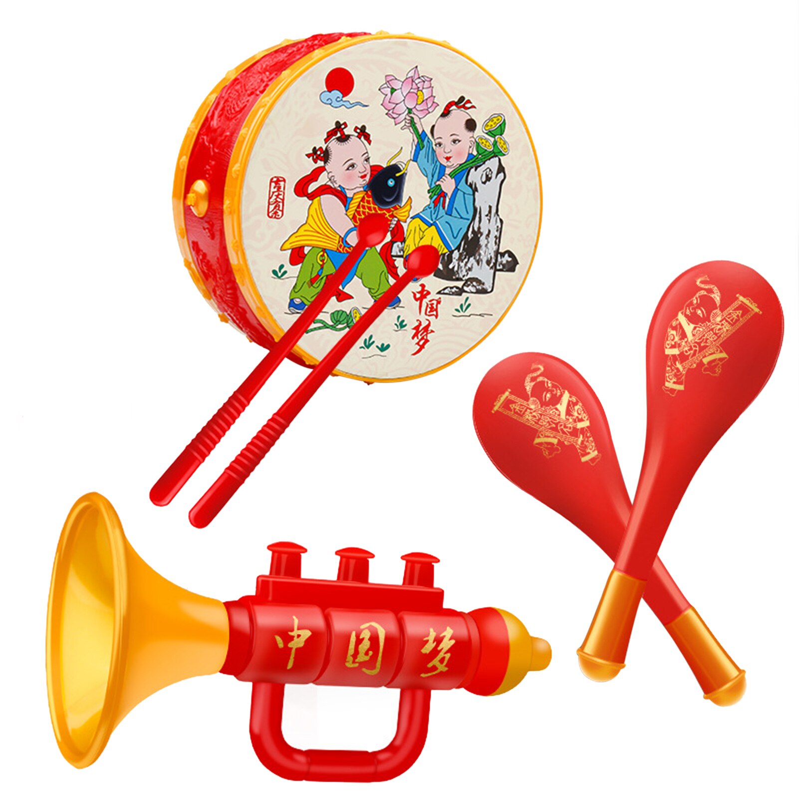 Kids Hand Drum Toy Musical Instruments Drum Set Ea... – Grandado