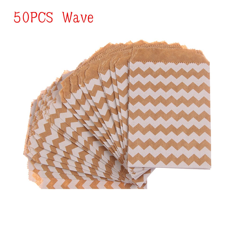 50pcs 15*10CM Wave Dot Kraft Paper Candy Biscuit B... – Vicedeal