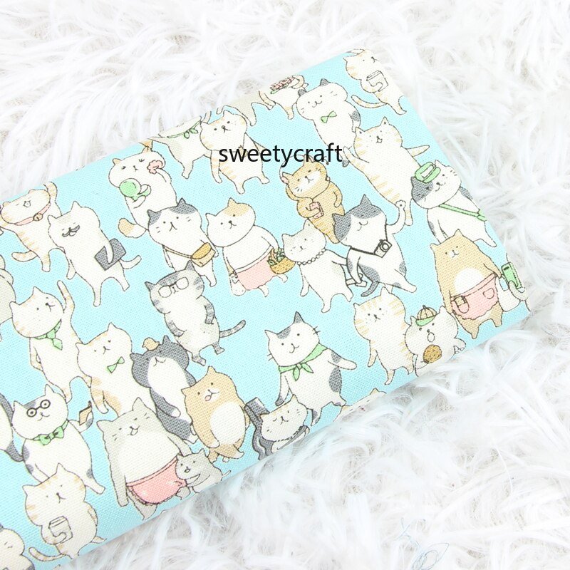 110x45cm Thick Cotton Linen Fabric Japanese Cartoo... – Vicedeal