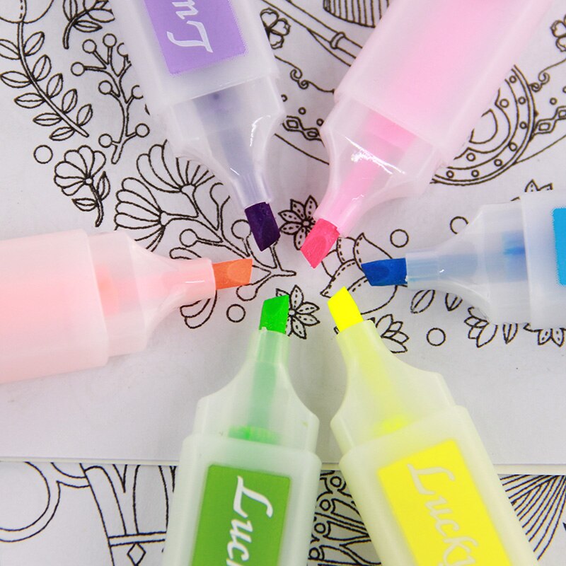 6 Color Highlighters Paragraph Candy Color Large C... – Grandado
