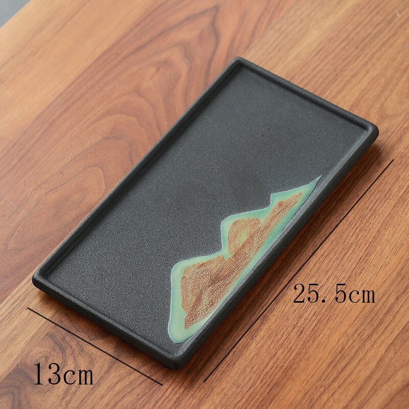 Simple far mountain painted ceramic tea tray teacu... – Vicedeal