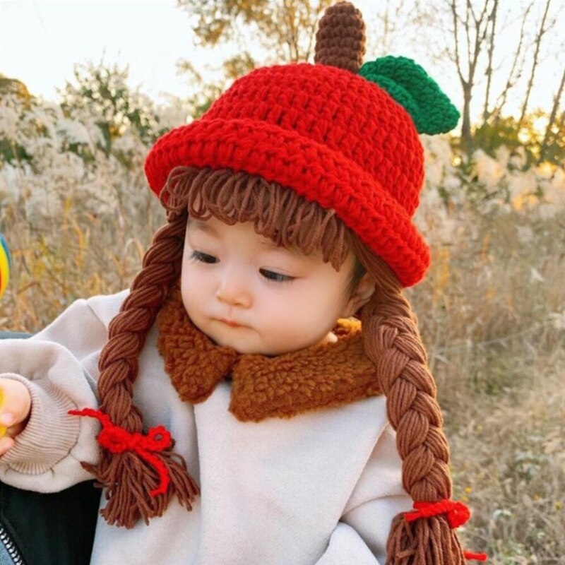 Autumn Winter Knitted Princess Baby Hats With Brai... – Grandado