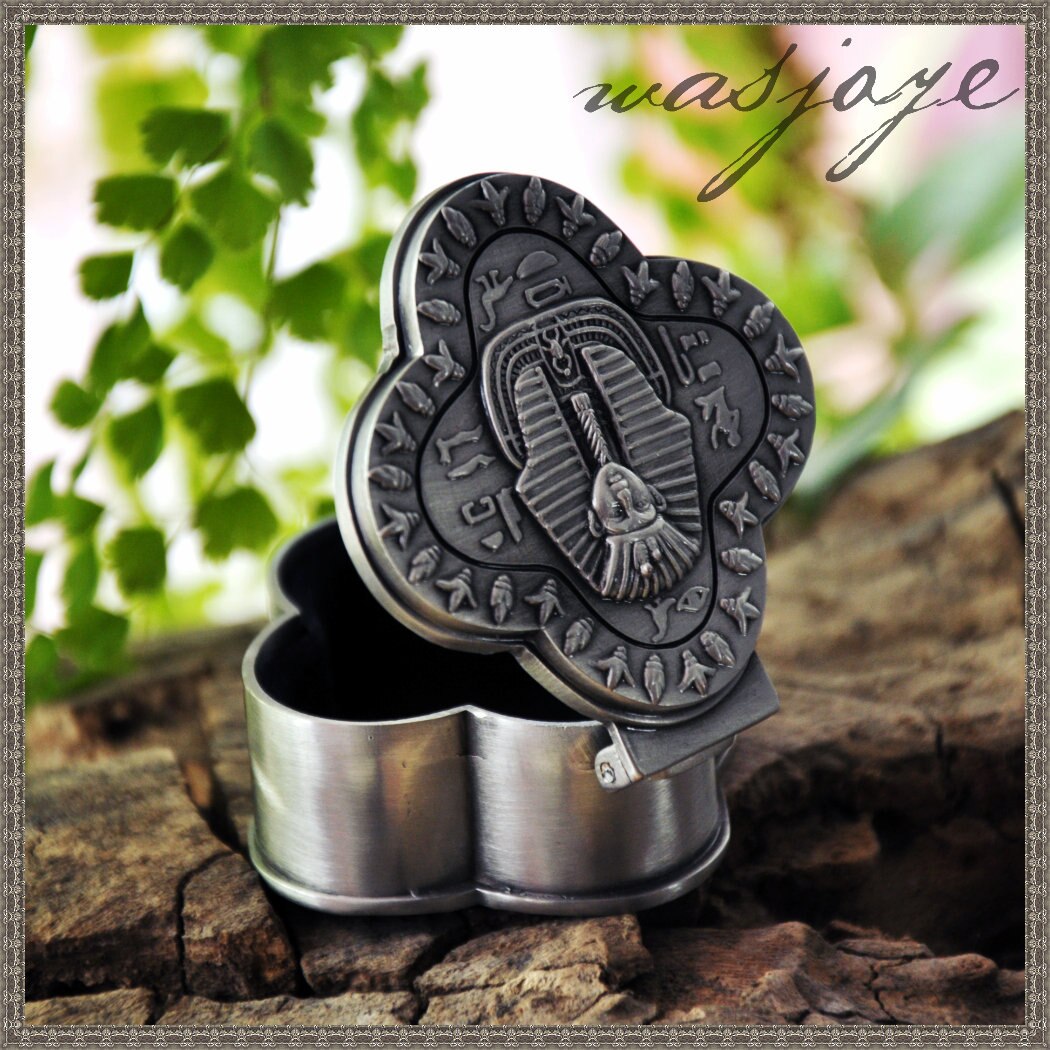 Small Small Size Vintage Egypt Metal Jewelry Case ... – Grandado