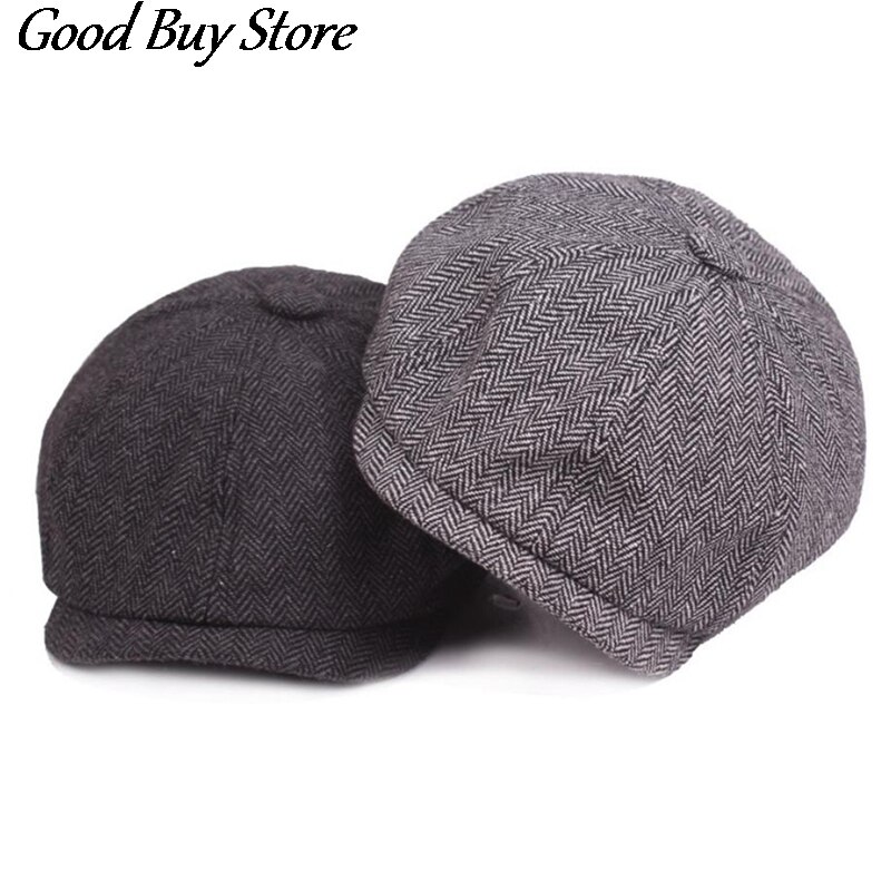 Retro Octagonal Caps Vintage Wool British Newsboy ... – Grandado