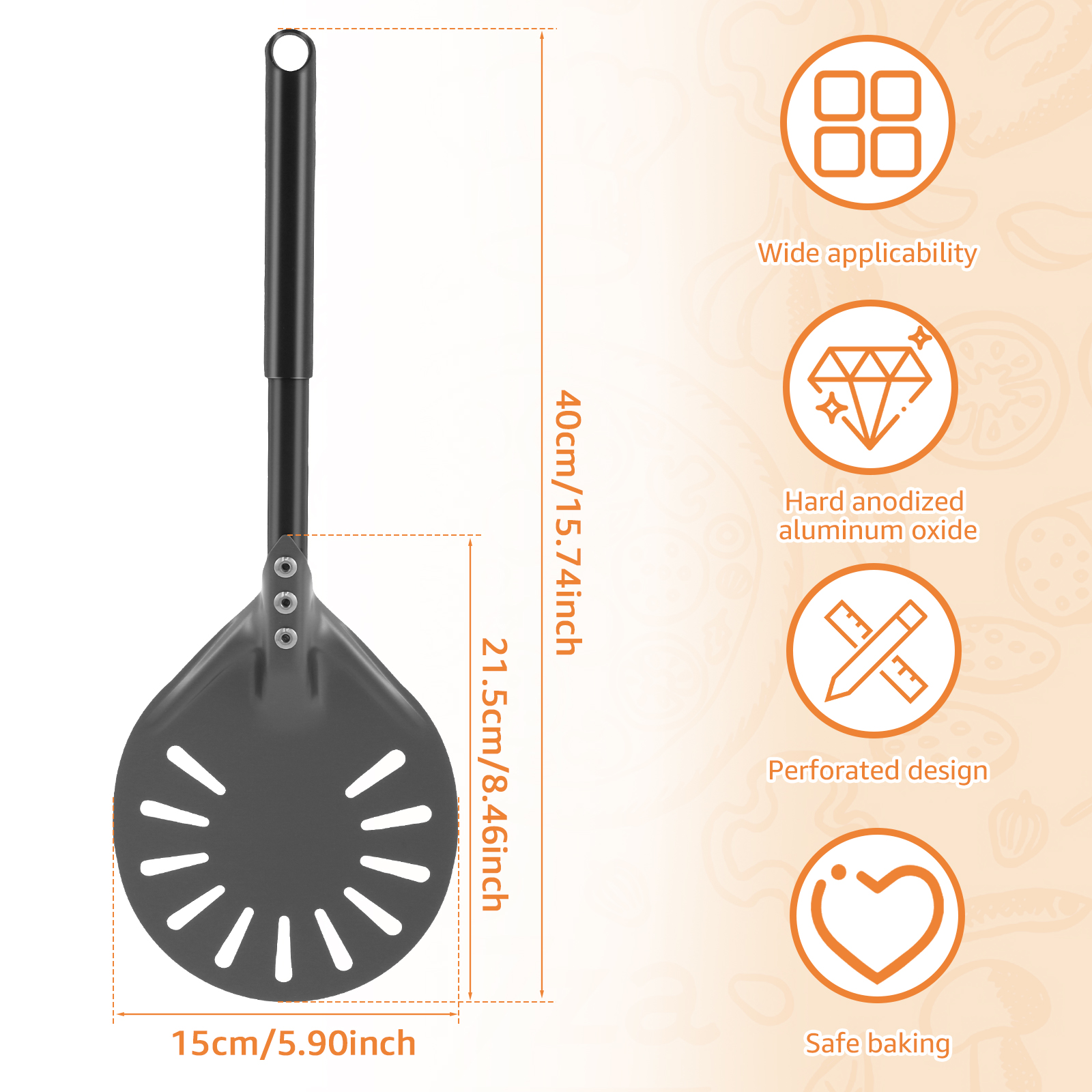 Pizza Turning Peel with Long Handle Aluminum Pizza... – Grandado