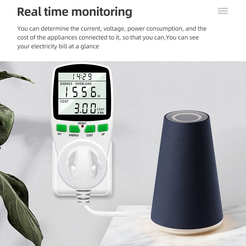 Digital LCD Energy Meter Power Wattmeter Socket El... – Vicedeal
