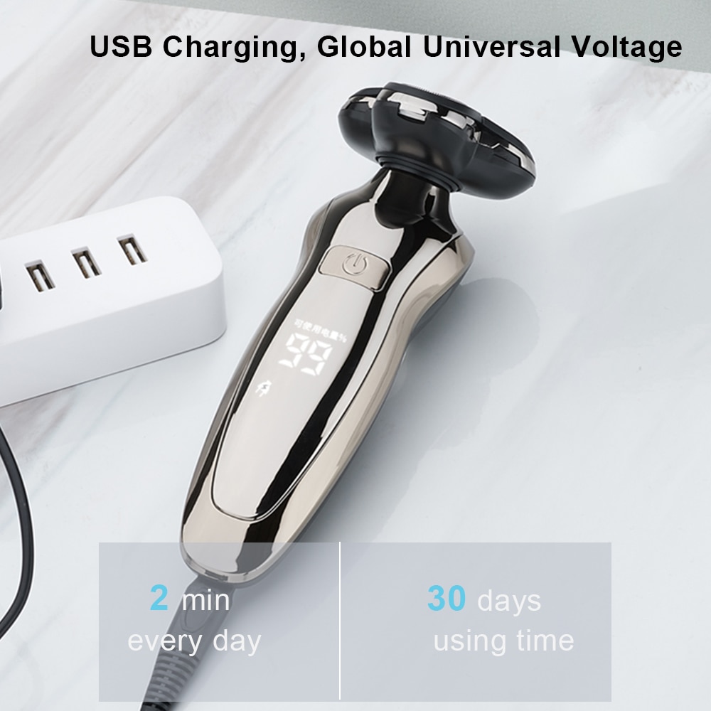 4D Floating Heads Portable Electric Shaver IPX7 Wa... – Grandado