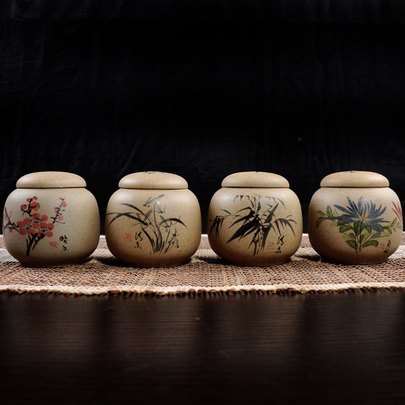 coarse pottery tea pot plum orchid bamboo chrysant... – Grandado