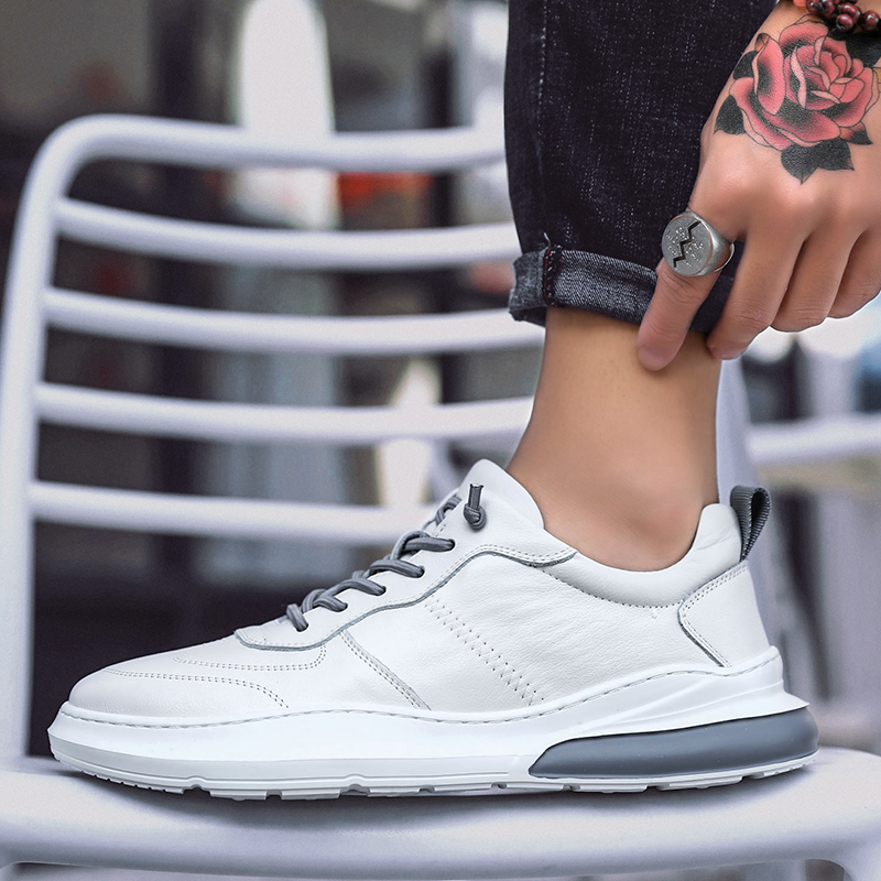 Yhebke Brand Spring White Leather Men Shoes Casual... – Grandado