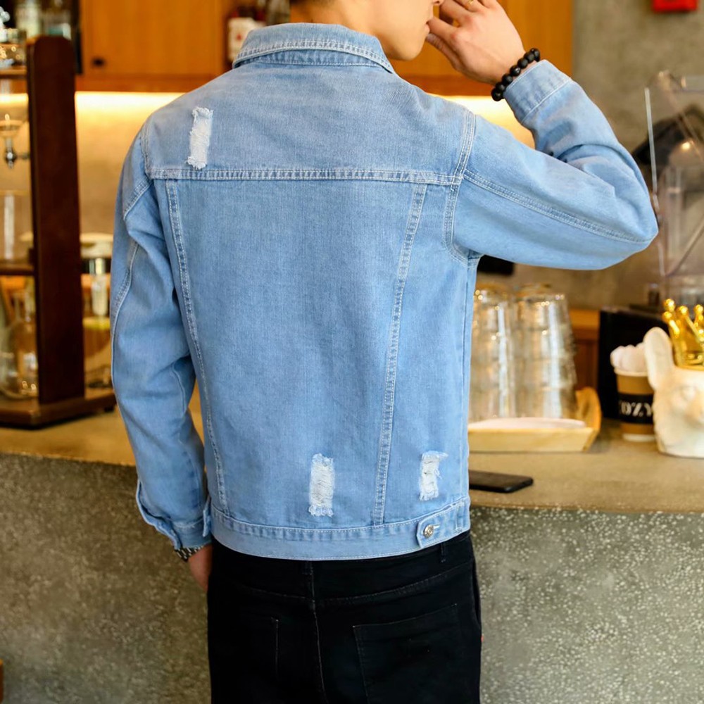 Men's Denim Jacket Hip Hop Retro Denim Jacket Stre... – Vicedeal