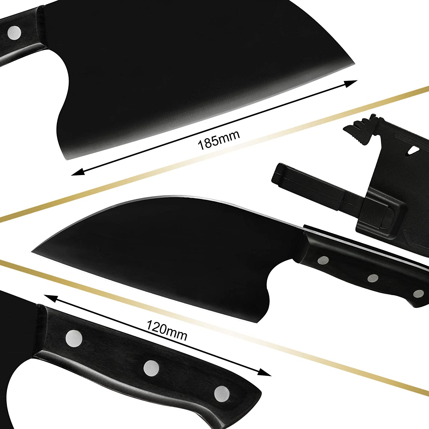 XYj Stainless Steel Serbian Chef Knife 7 inch Full... – Grandado