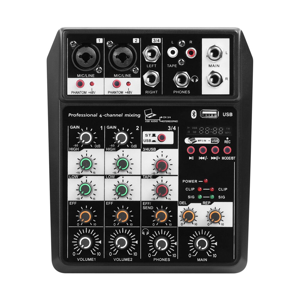 4-Kanaals Kleine Bt Mixer Met Reverb Effect Home K... – Vicedeal