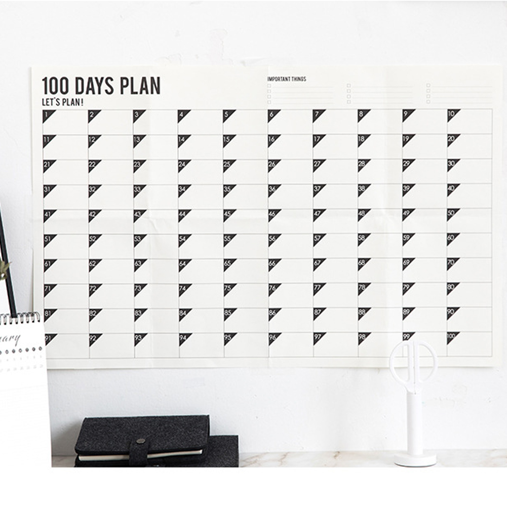 100-day Monthly Calendar Sticker Wall Annual Sched... – Vicedeal