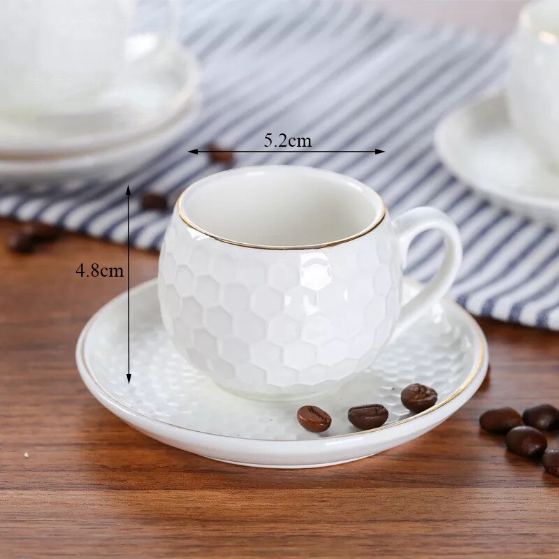 Ceramic Coffee Cup with Saucer Set European Simple... – Grandado