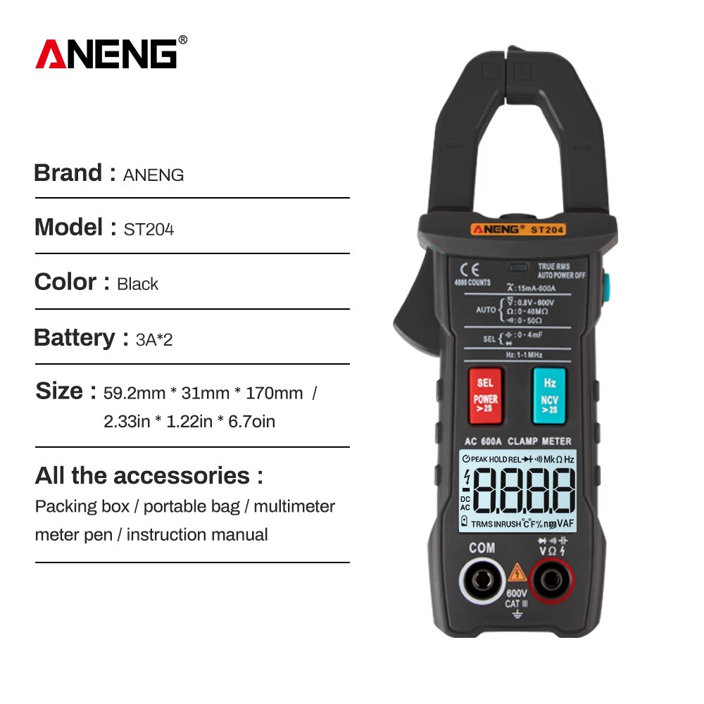 True RMS Mini Digital Clamp Meters AC/DC Current V... – Vicedeal