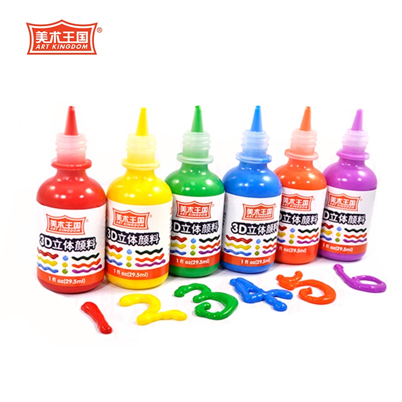 6 12 Colors 3D Acrylic Paint Set fFor Painting Fab... – Grandado