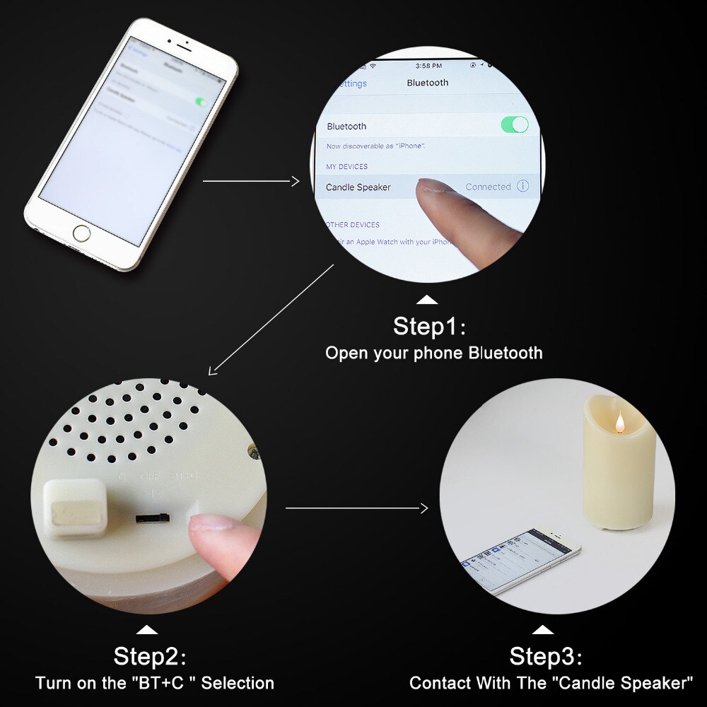 GiveU Led Kaarsen Vlamloze batterij operated Bluet... – Grandado