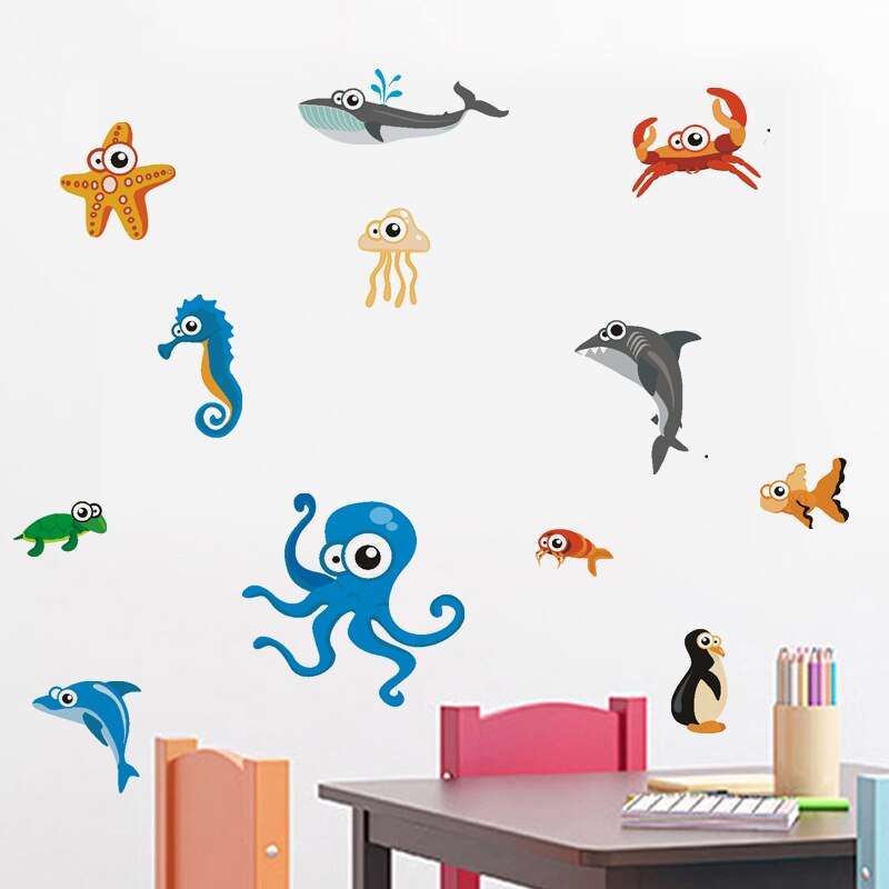Cartoon Frog Wall Sticker Poster Cute Ocean Animal... – Grandado