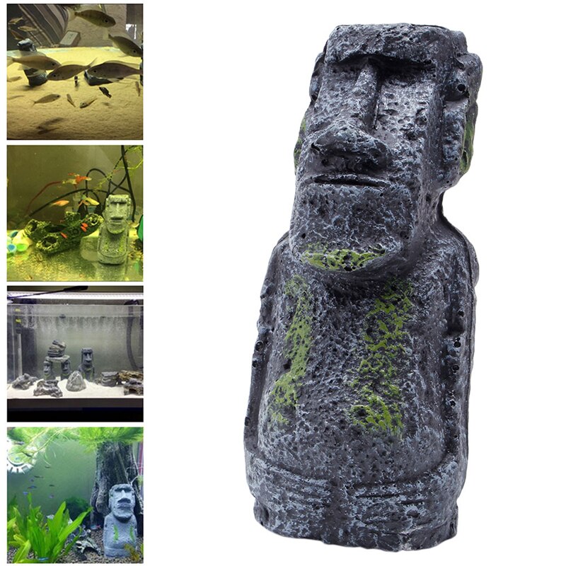 Easter Island Mini Statue Accessory Pipe Fish Tank... – Grandado