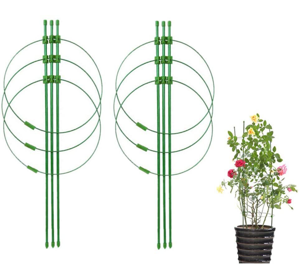 6Pcs Climbing Vine Rack Plant Support Cages with 3... – Grandado